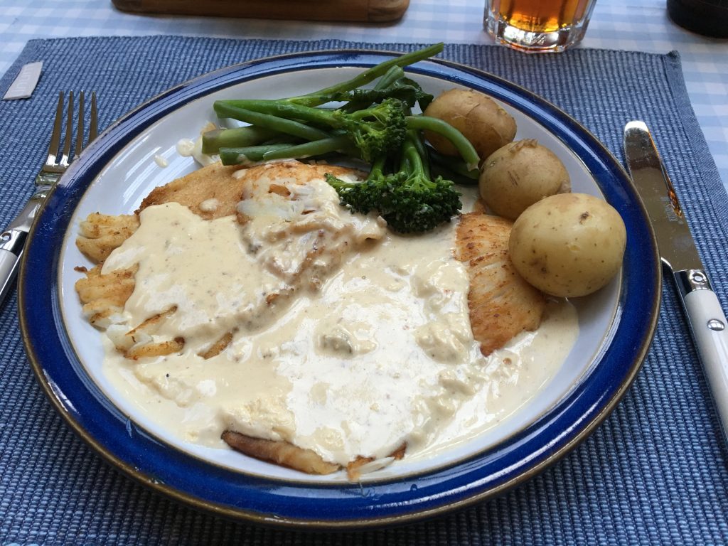Ray wings in a creamy sauce - Boat Angling