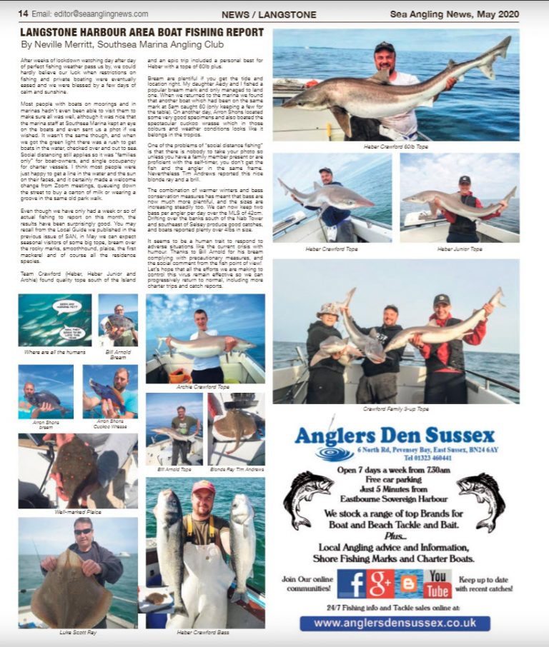 Langstone Catch Report June 2020 - Boat Angling