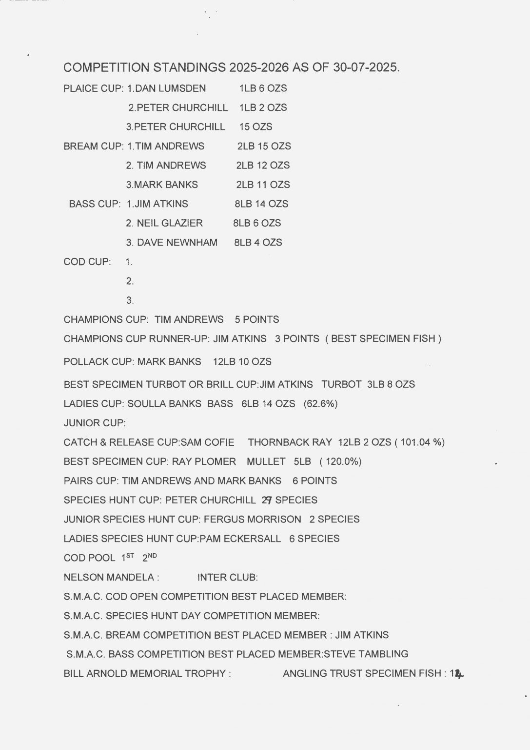 SMAC Monthly Meeting August 2025 - Boat Angling